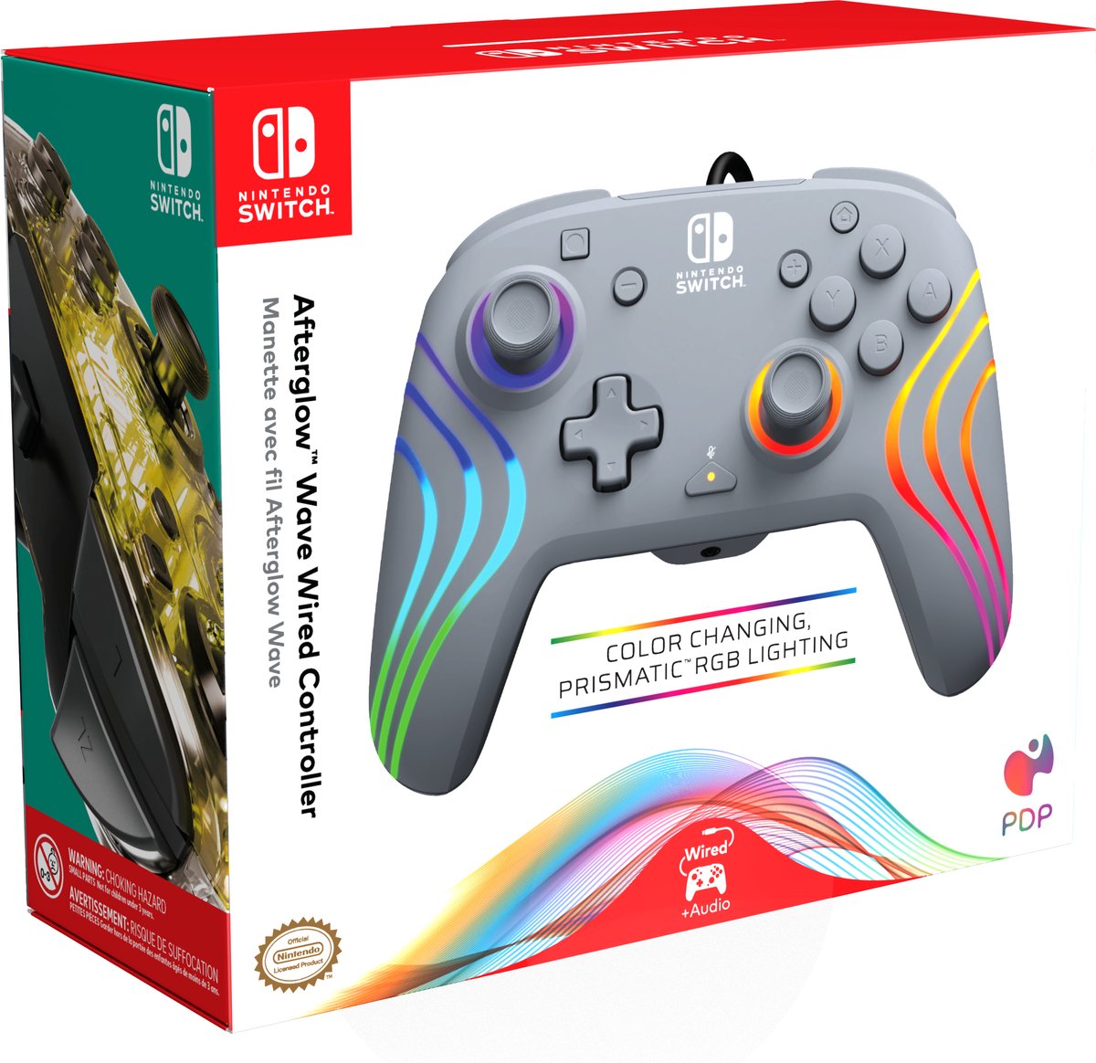 בקר פרו חוטי לנינטנדו סוויטץ PDP Afterglow Wave Wired Controller for ...